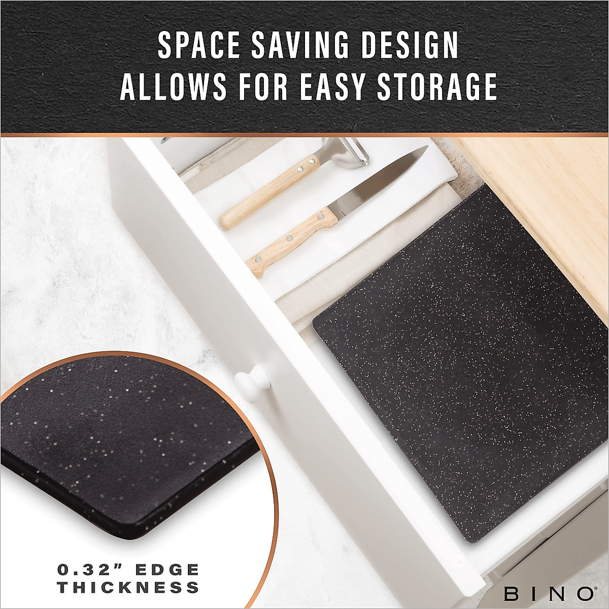 BINO Cutting Board | BPA-Free Chopping Board | Cutting Boards for Kitchen Durable, Large Surface, Multipurpose, Dual-Sided, Dishwasher Safe | Charcuterie Accessories | Home & Kitchen Utensils