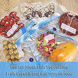 Reusable Vacuum Zipper Bags, 20 Sous Vide Bags for Anova and Joule Cookers, 3 Sizes Reusable Storage Bags with Double-layer Zippers for Food Saver and Sous Vide Cooking