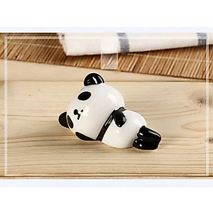 STJDM APULM Panda Chop Stick Rest 5 Different Shapes Ceramic Giant Panda Home Decoration Suitable for giving gifts to relatives and friends