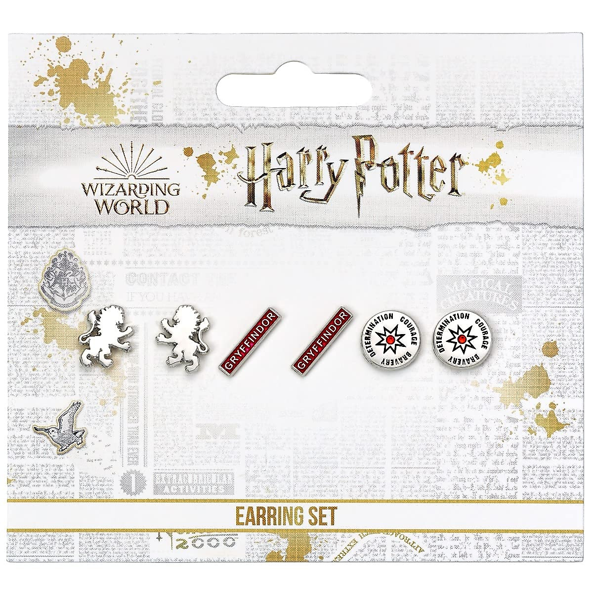 Official Harry Potter Gryffindor Set of 3 Stud Earrings