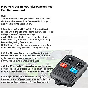 2X Replacement 4 Button Keyless Entry Remote Key Fob fits for Ford Explorer Mustang Focus Expedition Escape 1998-2013 FCC ID: P/N CWTWB1U345, CWTWB1U212, CWTWB1U331, GQ43VT11T