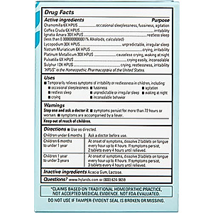 Hyland’s Baby Calming Tablets Natural Symptom Relief Fussy and Sleepless Babies, 125 Count