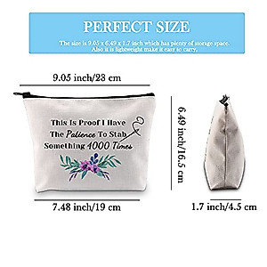 GJTIM Cross Stitch Gift Cross Stitch Project Bag This Is Proof I Have The Patience To Stab Something 4000 Times Sewing Project Bag (Stab Sth. 4000 Times)