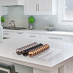 Sumerflos Clear Coffee Pod Holder Storage Tray 15.75" L x 12.6" W for Vertuoline Capsule, Drawer Insert Organizer Holds 50 Pods Counter Organizer of Kitchen, Home, Office