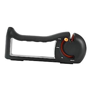 IEUDNS Knife Sharpening, Knife Sharpening Tool, Coarse Fine Polishing Sharpening Slot, Manual Knife Sharpening, black and orange