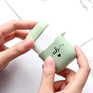 Personalized Custom Name Airpods 2 &1 Charging case Protective Cover Airpod Silicone Leather case Fully Protected, Durable, Anti-Drop Keychain, 9 Colors to Choose (Color Opaque)