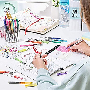 ARTEZA Rollerball Pens Fine Point, Set of 24 Colored Pens with Liquid Ink, Extra Fine 0.5 mm Needle Tip Pen, Make Precise Lines, Office Supplies for Writing, Notetaking, and Drawing