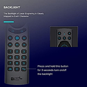 G20BTS Plus Wireless Bluetooth 5.0 Voice Backlit Remote Control Support 2.4G USB Gyroscope IR Learning Remote Control for Android TV Box(G20S Pro Plus)