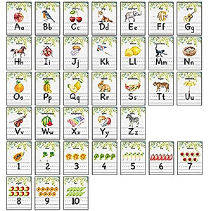 36 Classroom Alphabet Bulletin Board Set Alphabet Line for Classroom Wall ABC and Number Strip Border Alphabet Posters Kids Educational Learning Card for Kindergarten Preschool Classroom Decorations