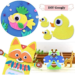 FINGOOO 1 Inch Googly Wiggle Eyes with Self Adhesive, 100-PACK for DIY Art Crafts