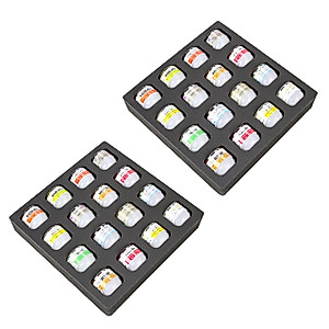 Polar Whale 2 Cocktail Capsule Drawer Organizers Tray Insert Compatible with Keurig DrinkWorks Pods for Kitchen Home Bar Party Waterproof Washable Black Foam 16 Compartment 12.5 x 12.5 Inches