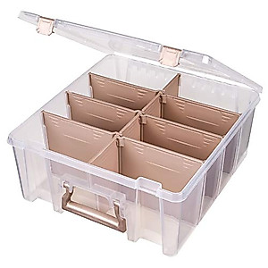 ArtBin Super Satchel Compartment Box - Stackable Durable Art Storage with 8 Removable Compartments, Smart Closure, and Portable Design for Craft Supplies, Threads, Ribbons, Paint Tubes