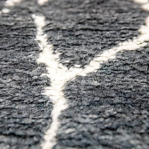 Westside Market Moroccan Gray Rug Handmade Area Rug 100% Wool, 8' x 10'