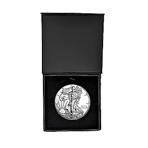 2013 - U.S. Silver Eagle in Plastic Air Tite in Magnet Close Black Gift Box - Gem Brilliant Uncirculated Dollar US Mint Uncirculated