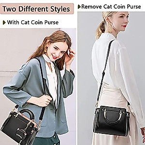Fashion Ladies Purses and Handbags, Women Leather Top Handle Satchel Cute Shoulder Totes Bags Trendy Crossbody Purses