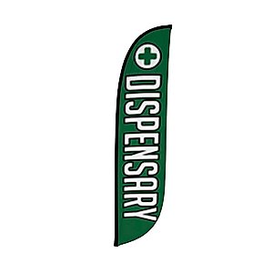 LookOurWay Feather Flag - 12ft Tall Advertising Flag Banner for Business and Events Promotion - Flag Only - Dispensary (10M1200244)