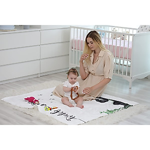 patucia Baby Milestone Blanket Marker, Milestone Marker for Blanket, Monthly Milestone Floral Wreath, Monthly Milestone Photo Prop Frame, 2 Pieces