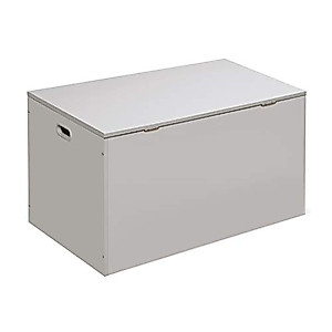Badger Basket Flat Top Toy Box and Storage Bench for Kids, Playroom Storage, White