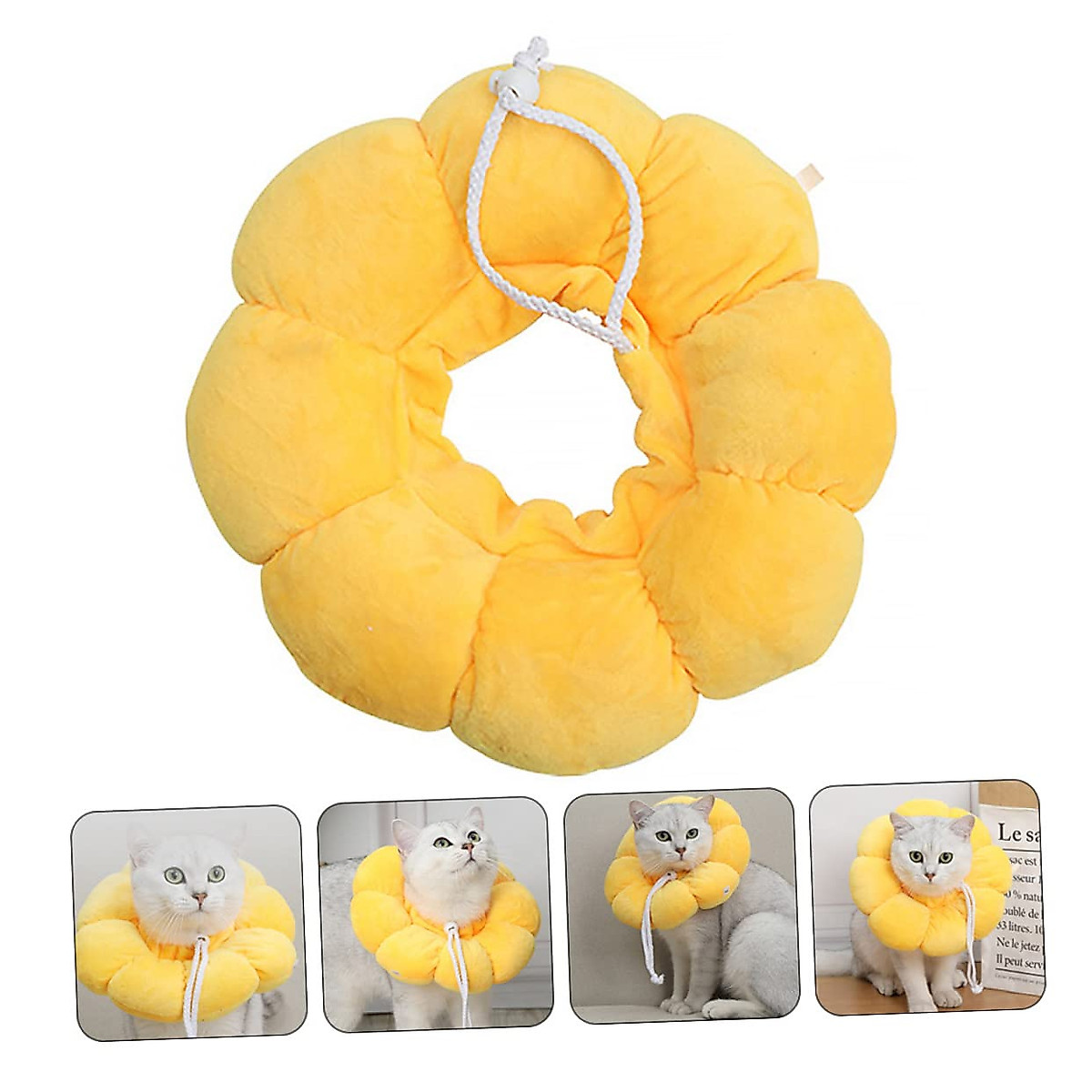 DOITOOL 3pcs Elizabeth Circle Collars for Dogs After Surgery Pet Cat Recovery Collar Surgery Collar Pet Kitten Cone Collar Cat Cone Cat Wooden Stick Dog Cone Conical Pp Cotton Cat Headgear