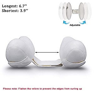 Inchant Adjustable Baby Soft Head Neck Support - Children Travel Car Seat Safety Pillow Cushion, Banana U-Shape Stroller Head Support for Toddlers Infants Child Best Gift - White