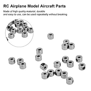 Dilwe Shaft Collar, Landing Gear Stopper Set Wheel Collar Ring, Stainless Steel 2.1mm Landing Gear Stopper Set Wheel Collar RC Airplane Accessory