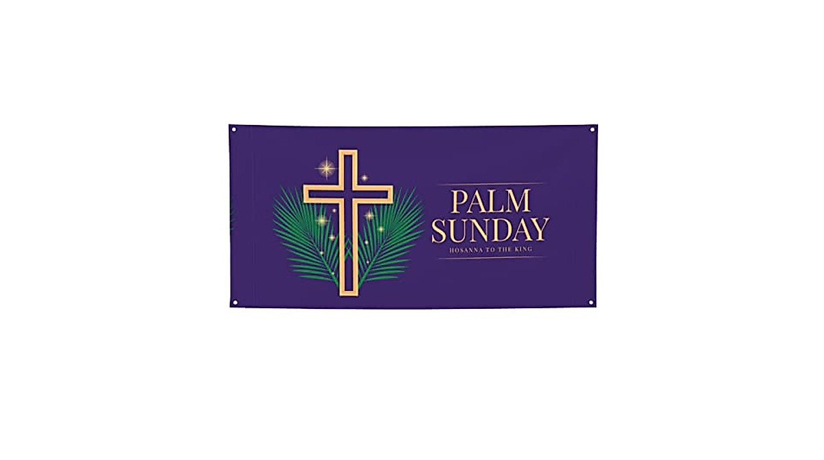 Palm Sunday Yard Banner - Outdoor Backdrop for Spring Celebrations