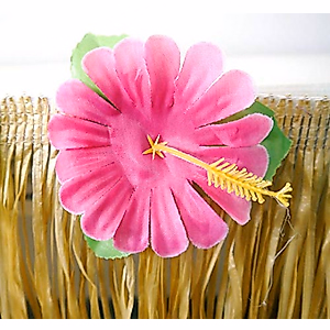 JEKANEL Table Grass Skirt for Hawaiian Hula Luau Party Decoration Table Decor Supplies(9ft) (Festucine)
