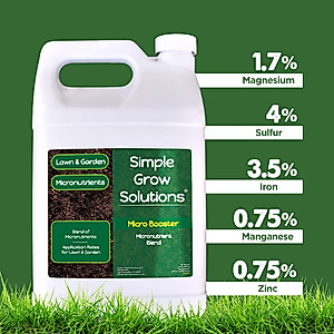 Organic Micronutrient Booster Lawn Fertilizer - Simple Grow Solutions- Garden & Lawn Fertilizer- Grower, Gardener- Liquid Food for Grass, Tomatoes, Flowers, Vegetables (1 Gallon)