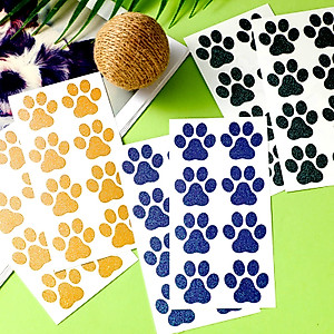 20 Sheets 240 Pcs Dog Paw Glitter Tattoo Sticker Temporary Tattoos Dog Paw Body Tattoos for Women Girls Face Body Accessories (Dog Paw Style)