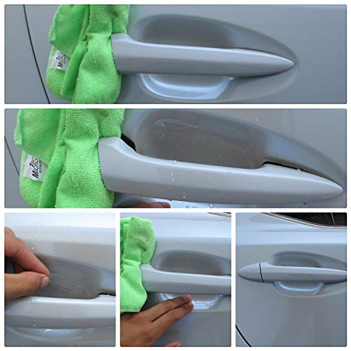iJDMTOY 4pc Set Universal Fit Clear/Transparent Scratch Protection Films for Car Truck SUV Side Door Handle Cup