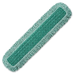 Rubbermaid Commercial Products HYGEN 36 inch Microfiber Dust Pad with Fringe, Green, For Janitorial/Professional Cleaners and Heavy-Duty industrial Cleaning/Dusting/Sweeping