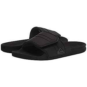 Quiksilver Men's Sandal, Black/Grey/Black Rivi Slide Adjust, 12