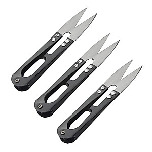 XINMEIWEN 3Pack 4.1Inch Sewing Scissors Yarn Thread Craft Scissors Small Snips Trimming Nipper for Home Office School DIY Projects (Black)