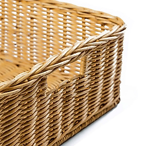 The Basket Lady Under The Bed/Basic Wicker Storage Basket, Extra Large, 25 in L x 19.5 in W x 8 in H, Sandstone