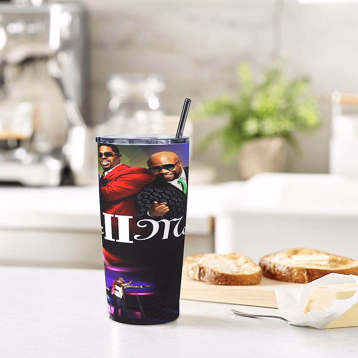 ONIAWO Boyz Musics II Men Stainless Steel Insulated Tumbler 20oz with lid Travel Mug with Straw for Cold Hot