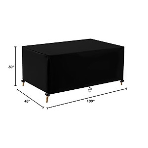 Patio Furniture Covers, Outdoor Table Covers Waterproof Rectangle, 600D Outdoor Furniture Covers, Wind Dust Proof Anti-UV Durable Patio Sectional Couch Cover 100"L x 48"W x 30"H / 250x120x75cm