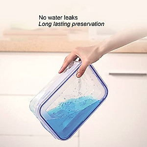 6 PCS Plastic Food Storage Containers with Lids, 100% BPA Free, Food Grade Materials, Dishwasher, Microwave and Freezer Friendly (Color : Blue)