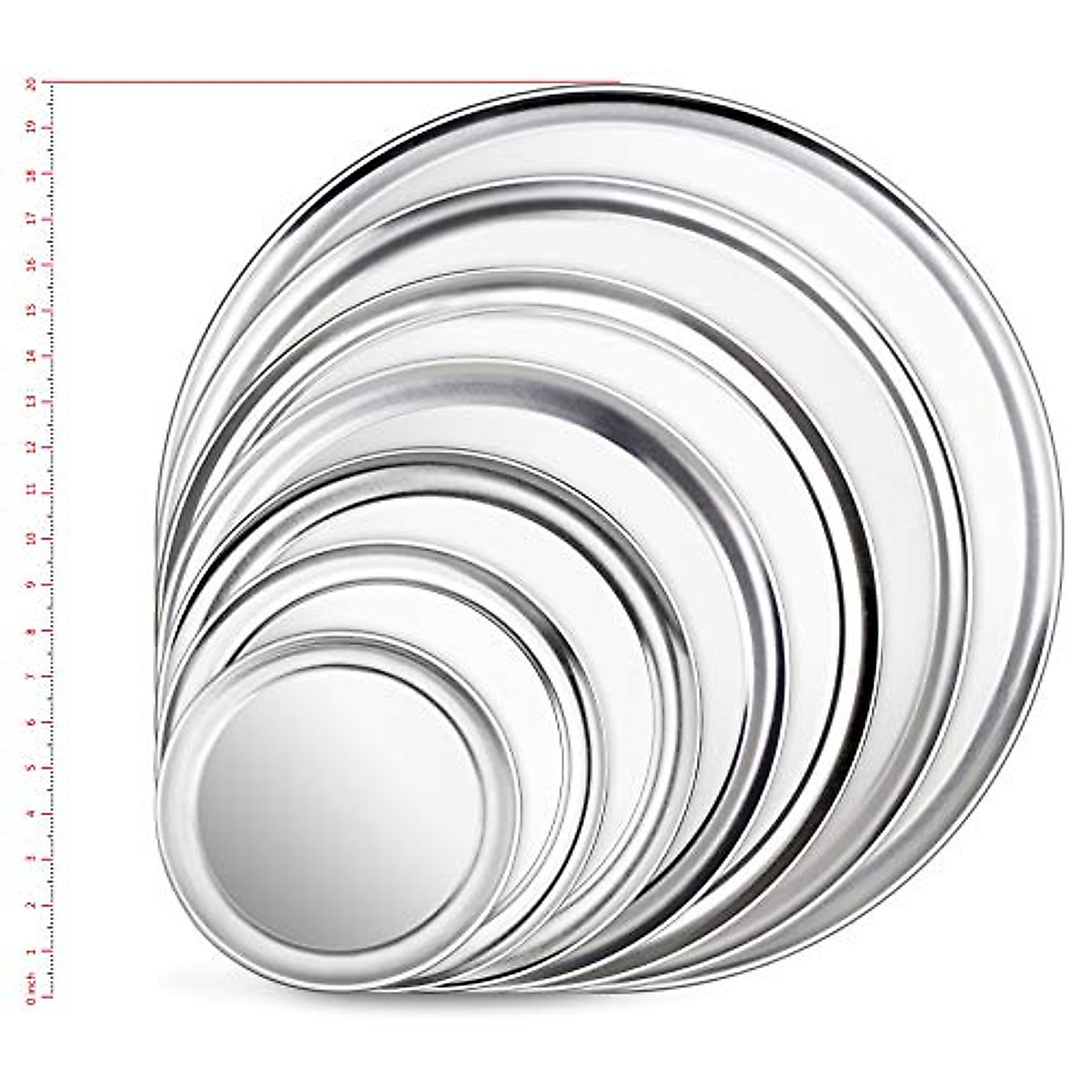 New Star Foodservice 50882 Pizza Pan/Tray, Wide Rim, Aluminum, 12 Inch, Pack of 6