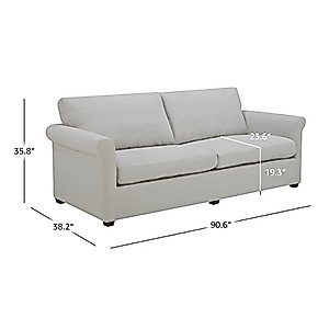Amazon Brand – Stone & Beam Balkan Contemporary Rolled-Arm Sofa Couch, 91"W, Chalk