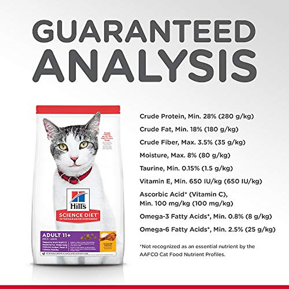 Hill's Science Diet Dry Cat Food, Adult 11+ for Senior Cats, Chicken Recipe, 3.5 lb. Bag