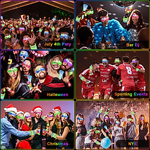 OLUPP 170 PCS Glow in The Dark Party Supplies, Glow Sticks Glasses Favors, 100 PCS Glow Sticks, 30 PCS LED Glasses and 40 PCS Finger Lights for Glow Party, Wedding, Birthday, Concert, Raves, New Year