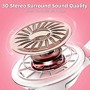 2.4Ghz Wireless Gaming Headset for PC, PS5, PS4, MacBook, with Microphone, Over-Ear Bluetooth Gaming Headphones for Cell Phone, Soft Earmuff - 25 Hours Playtime, Only Wired Mode for Xbox Series, Pink