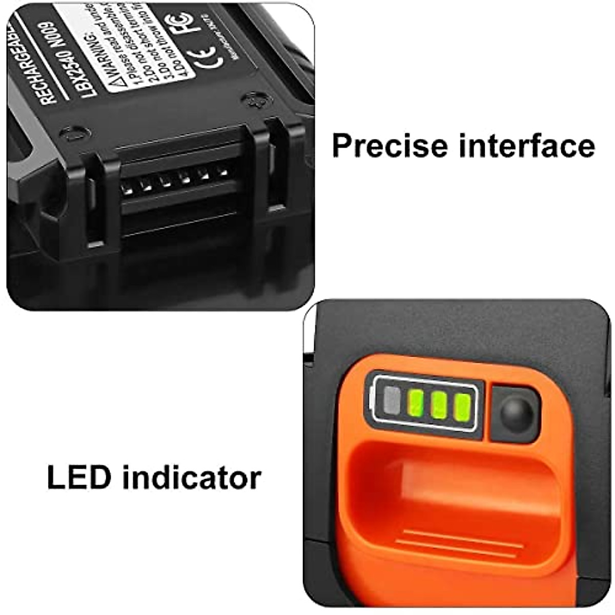 energup 40 Volt MAX Lithium 3Ah Battery for Black and Decker 40V Battery LBX2040 LBXR36 LBXR2036 LST540 LCS1240 LBX1540 LST136W for Black+Decker 40V Lithium Battery