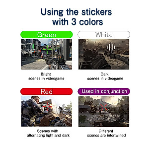Reusable Transparent Aim Sight Assist Decals - FastScope TV or Monitor Decal for FPS Video Games for PC, Switch, Xbox & Playstation (22pcs in 3 Colors 7 Designs)