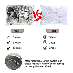 Installation-Free Button Badge Maker Machine, 58mm (2.25in) DIY Badge Pin Maker Machine Kit with 100pcs Badge Parts/Pic/Circle Cutter/Magic Book