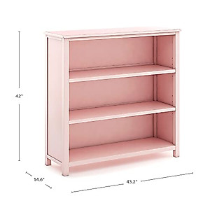 Guidecraft Deluxe Taiga 3-Shelf Bookcase 42" - Pink: Storage Shelving Unit for Books, Paper, TV, and Bins - Bookshelf for Bedroom, Living Room and Home Office
