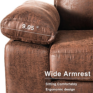 HOOOWOOO 100" L Shaped Couch with Reversible Chaise Living Room Couch Modern Sofa Set for Small Living Room Apartment Space,Dark Brown Faux Suede