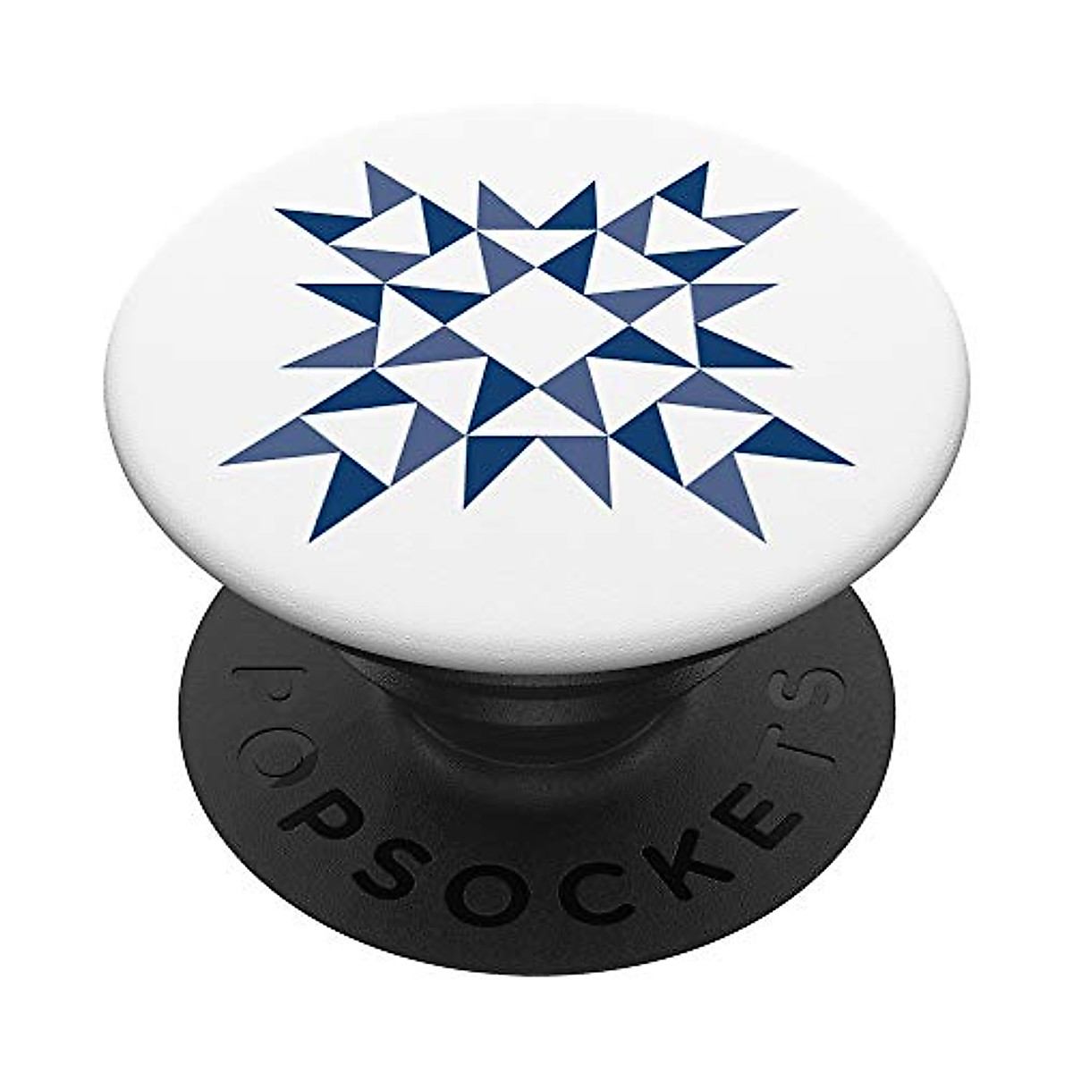 Blue Geometric Quilt Block Look PopSockets PopGrip: Swappable Grip for Phones & Tablets