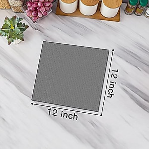 Airensky Kitchen Essentials Dish Towels 6 Piece Value Pack - Reusable Cleaning Cloths, Soft, Ultra-Absorbent, Nonstick Oil & Quick Drying - 12x12 Inches (3 Dark Gray, 3 Light Gray)