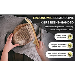 Generic Heritage Cutlery Bread Knife for Homemade Bread - Time-Saving & Easy Slicing - Perfect Bread Cutter for Sourdough Bread - Premium Finish, Ergonomic Design, No Mess, Large, Brown